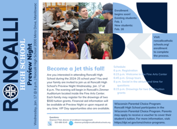 Roncalli High School to host Preview Night Jan. 17 - Roncalli High School - Manitowoc, WI